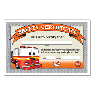 Fire Safety Poster Award Certificate Printable