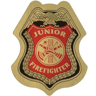 Junior Firefighter Foil Sticker Badge, Stock | Foremost Promotions