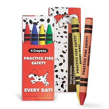 Four Pack Crayons, Practice Fire Safety, Stock | Foremost Promotions
