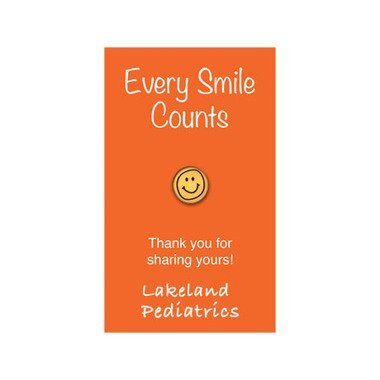 Smiley Face Lapel Pin on Custom Card | Promotions Now