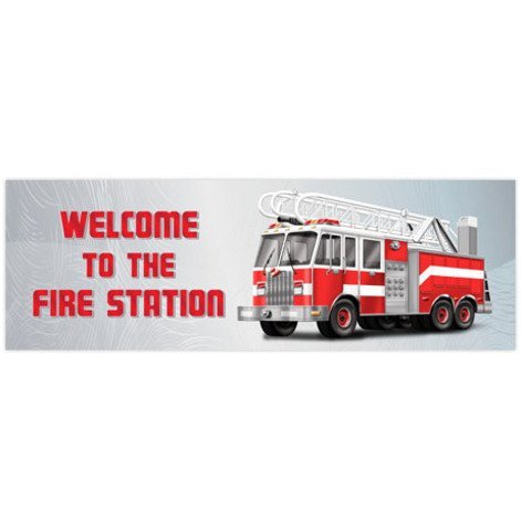 Welcome To The Fire Station Heavy Duty Fire Prevention Banner, Stock ...