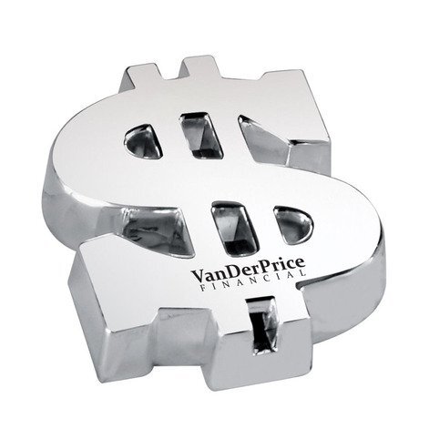 Silver Plated Dollar Sign Paperweight | Foremost Promotions