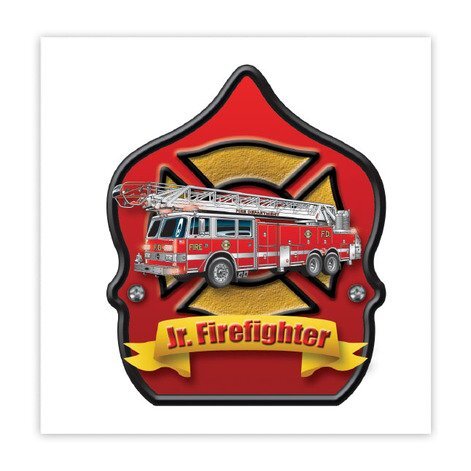 Jr. Firefighter Fire Truck Temporary Tattoo, Stock | Foremost Promotions