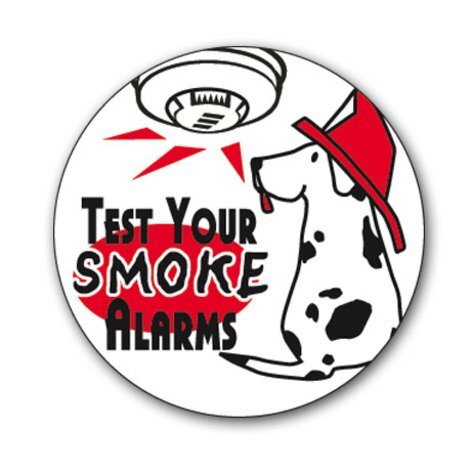 Test Your Smoke Alarms Sticker Roll, Stock | Foremost Promotions