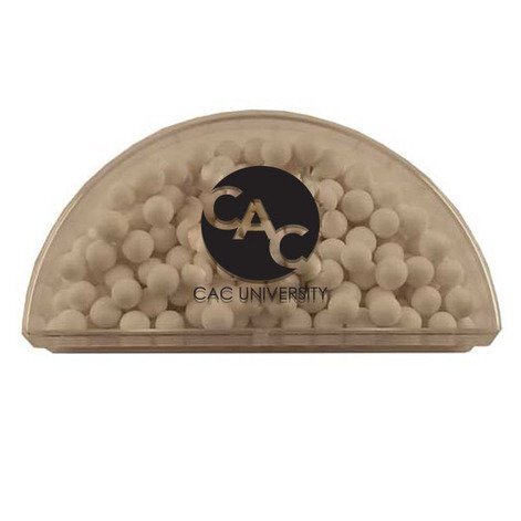 Clear Half Moon Container w/ Signature Peppermints | Foremost Promotions