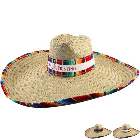 Giant Straw Sombrero w/ Serape Trim | Promotions Now