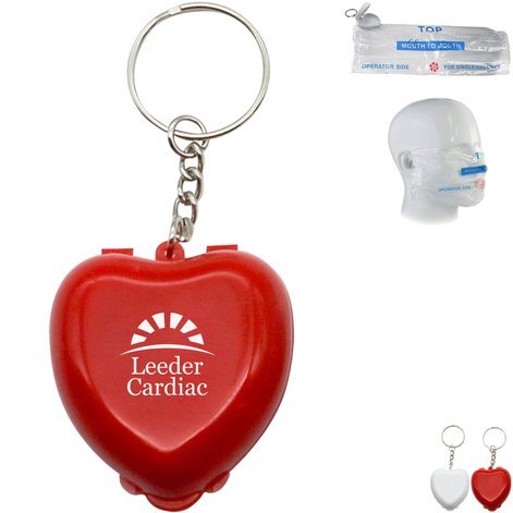 CPR Mask Heart Key Chain | Foremost Promotions