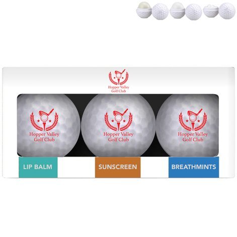 Golf Ball Lip Moisturizer, Mints & Sunscreen, 3 packs | Promotions Now
