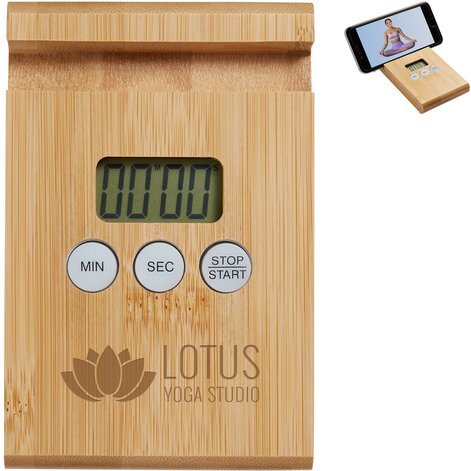 Home & Table Bamboo Timer & Stand | Health Promotions Now