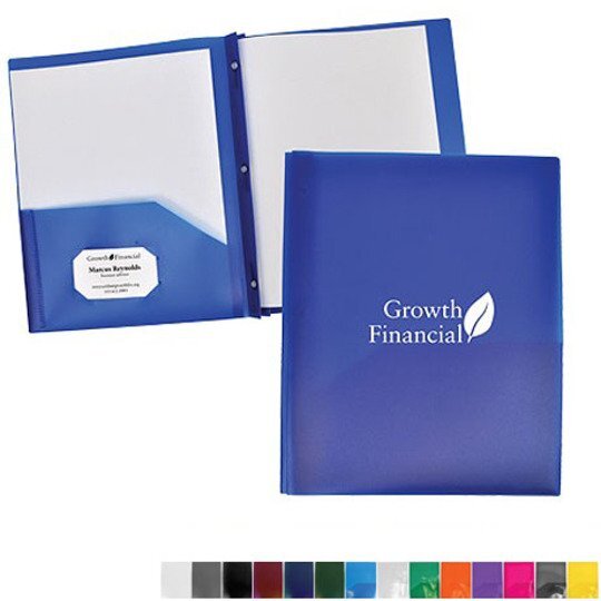 Three Prong Twin Pocket Poly Presentation Folder | Promotions Now