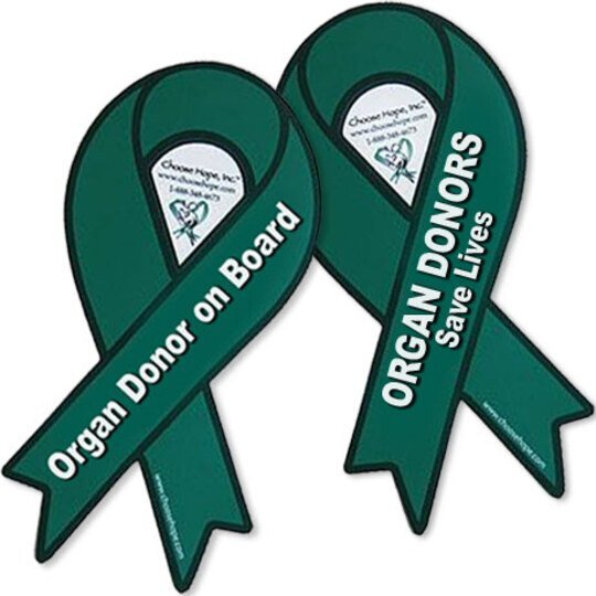 Green Ribbon Organ Donation Auto Magnet, Custom | Health Promotions Now
