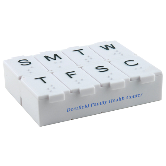 Seven Day Pillbox w/ Metal Pill Splitter | Foremost Promotions