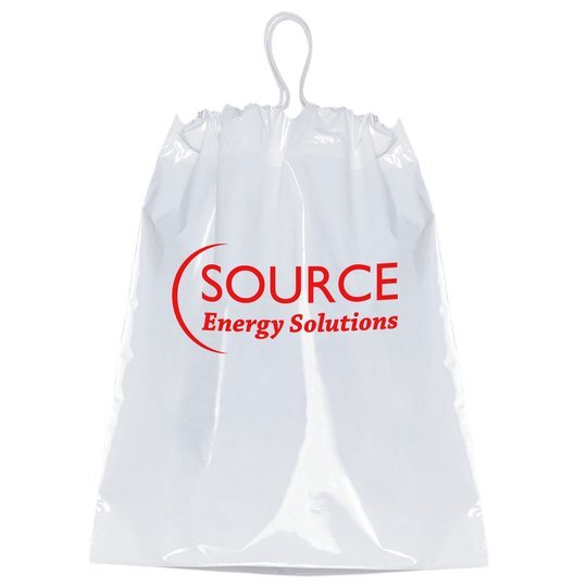 Cotton Drawstring Plastic Bag with Gusset, 12" x 16" | Foremost Promotions