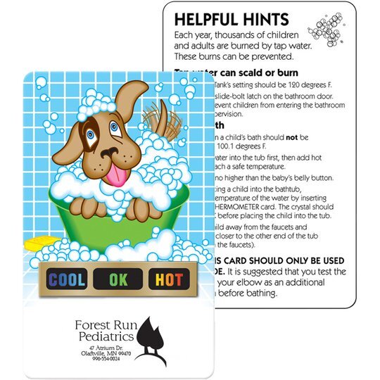 Tub Tester Puppy Bath Thermometer Card | Health Promotions Now