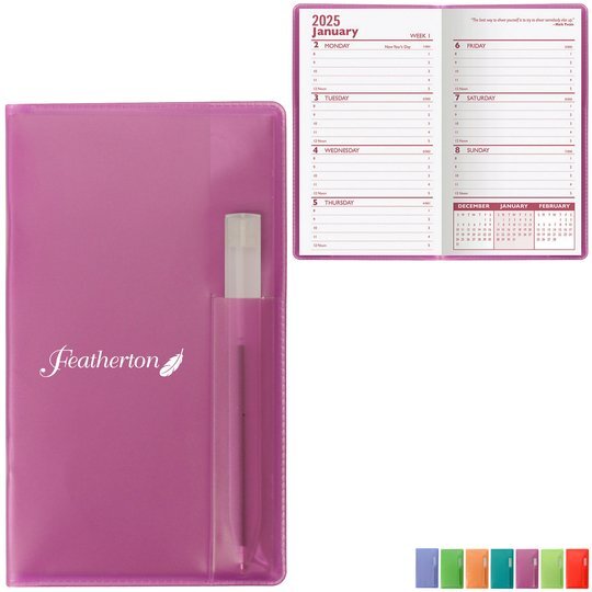 Translucent Weekly Pocket Planner & Pen | Promotions Now
