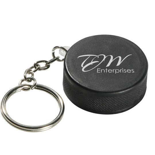 Hockey Puck Stress Reliever Key Chain | Promotions Now