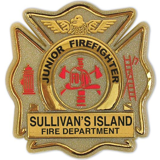 Junior Firefighter Badge, Maltese Cross, Clip Backing, Custom ...