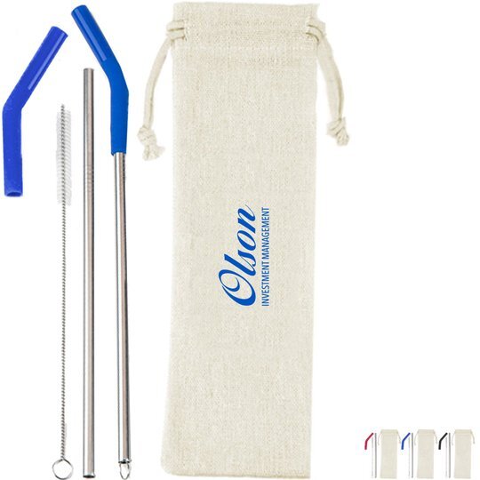 Reusable Stainless Steel Two Straw Set | Promotions Now