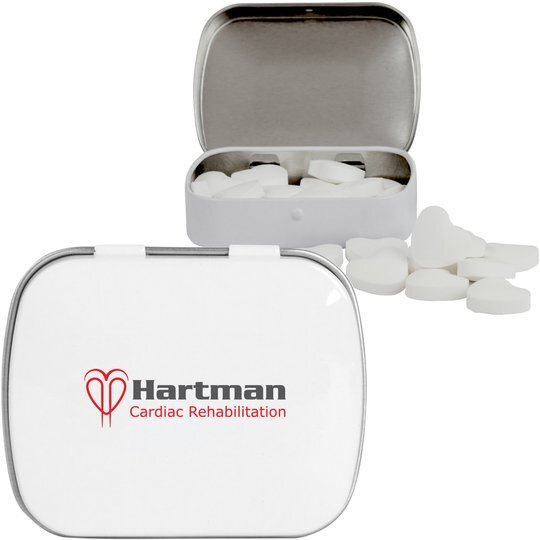 Heart Shaped Mints in Domed Tin | Health Promotions Now
