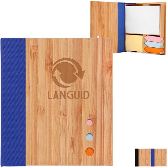Bamboo Cover Sticky Note Organizer | Promotions Now