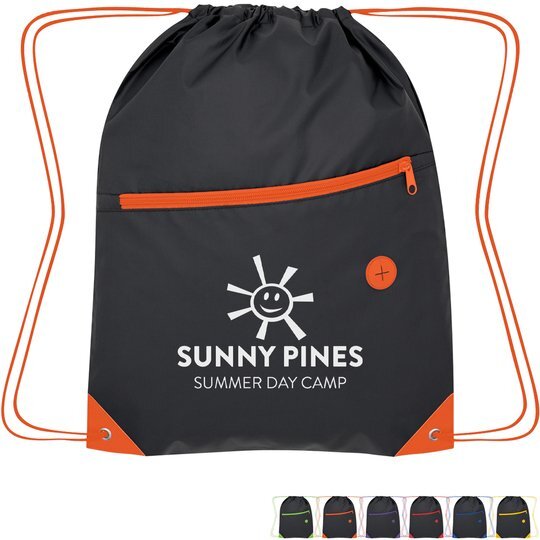 Color Pop Polyester Drawstring Bag | Foremost Promotions