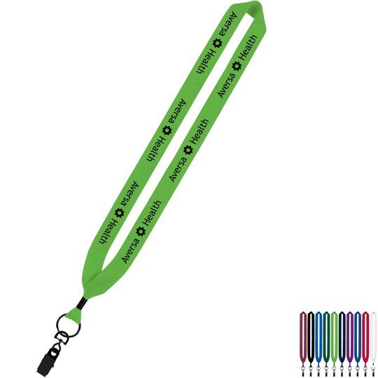 Cotton Lanyard with Metal Crimp & Metal Bulldog Clip, 1" | Promotions Now
