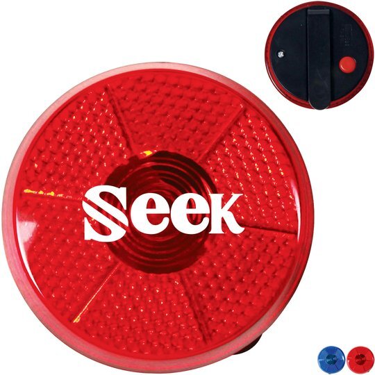 Round Flashing Clip On Safety Button | Health Promotions Now