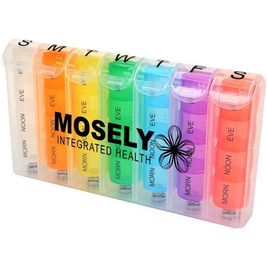 Rainbow Pop-Up Weekly Pill Box | Foremost Promotions