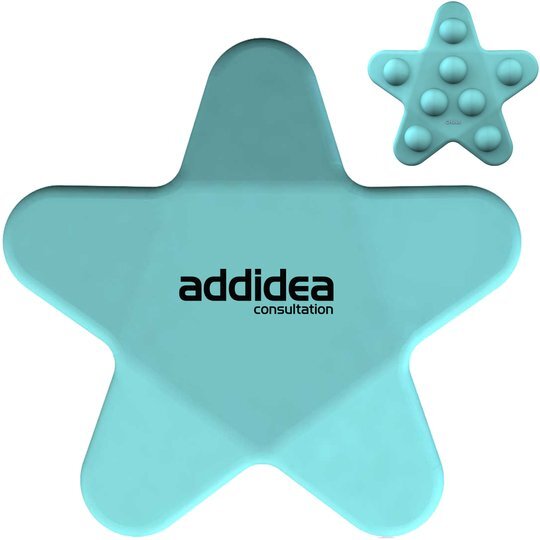 Teal Star Push Pop Toy | Promotions Now